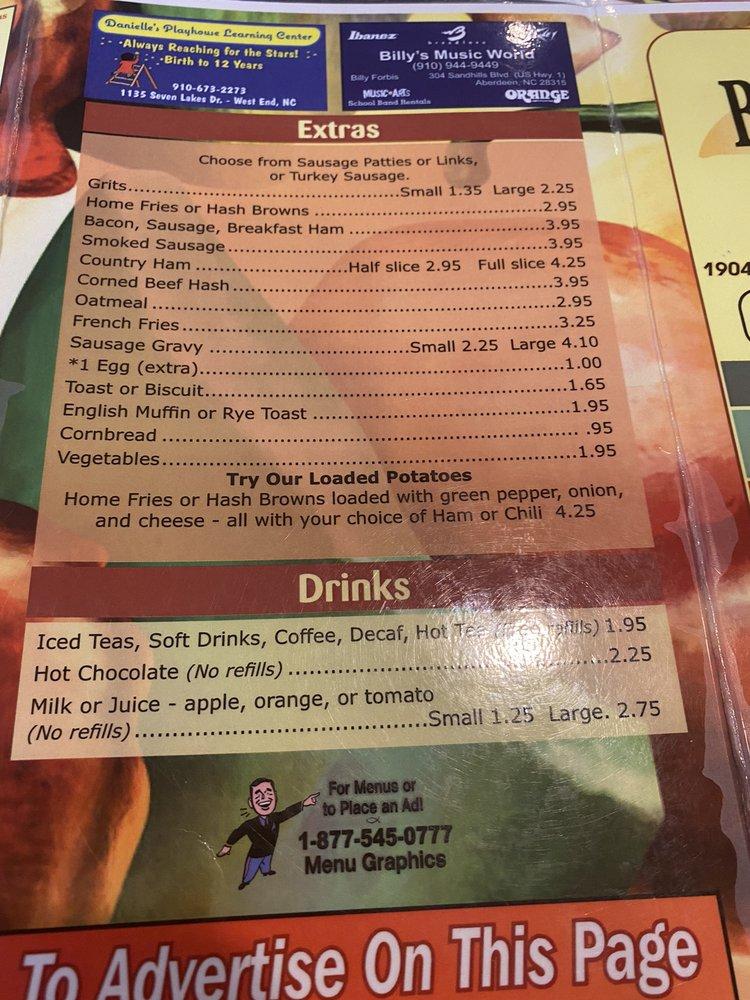 Menu at Mac's Breakfast Anytime restaurant, Aberdeen, N Sandhills Blvd