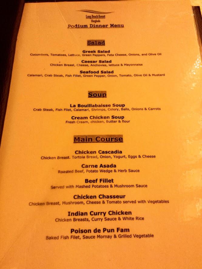 Speisekarte von Podium Restaurant, Hurghada
