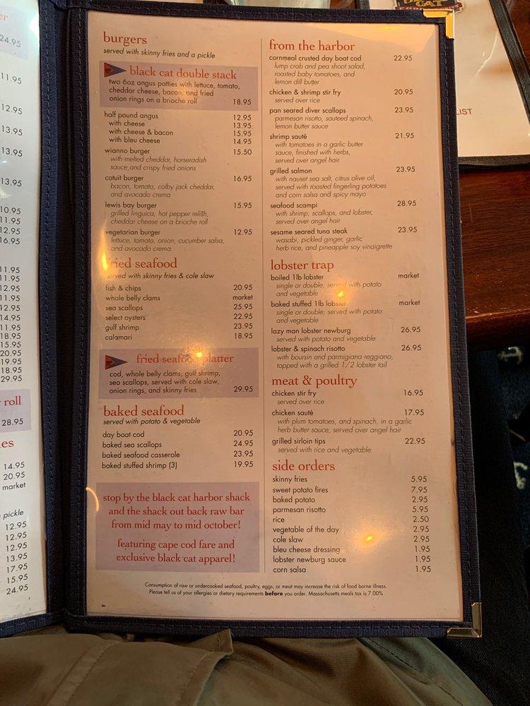Menu at Black Cat Tavern pub & bar, Barnstable