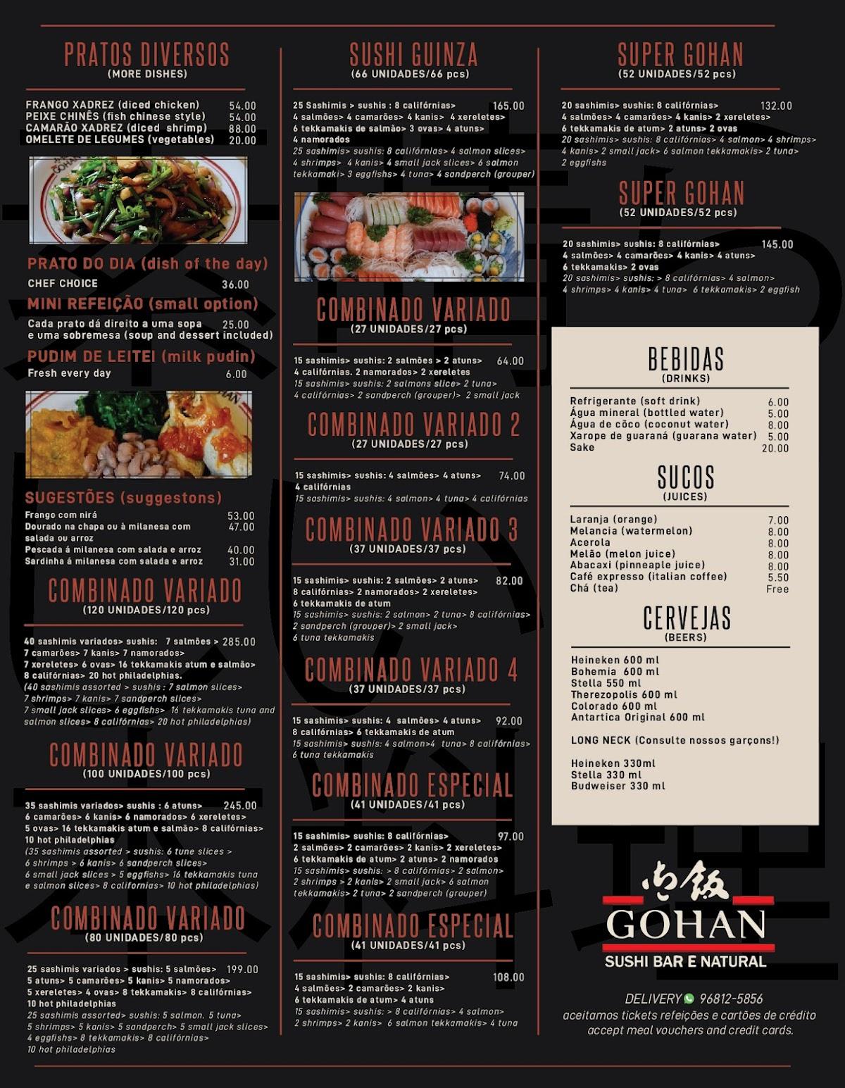 Menu em GOHAN SUSHI BAR, Rio de Janeiro