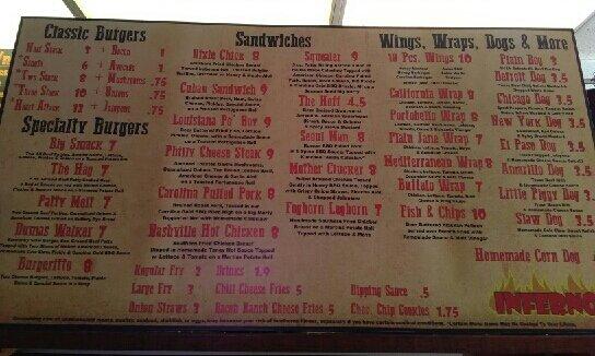 Menu at Inferno The Restaurant, Sound Beach