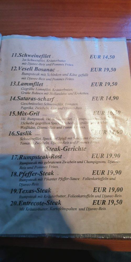 Speisekarte von Bosna restaurant, Laboe
