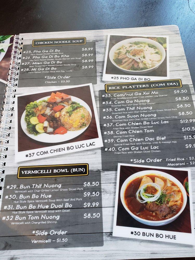 Menu at Simply Pho and Bo Ne restaurant, Sugar Land