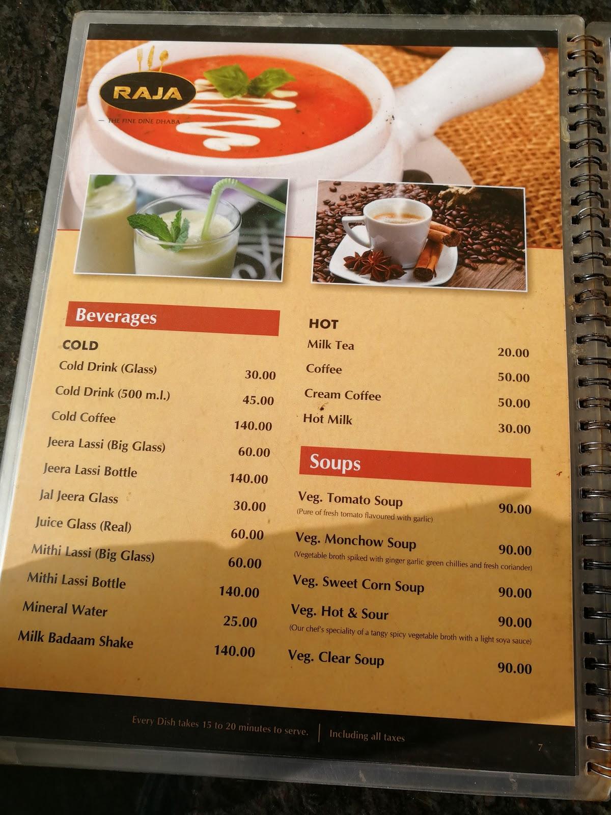 Menu at Raja Dhaba Jagraon Aligarh, Aligarh