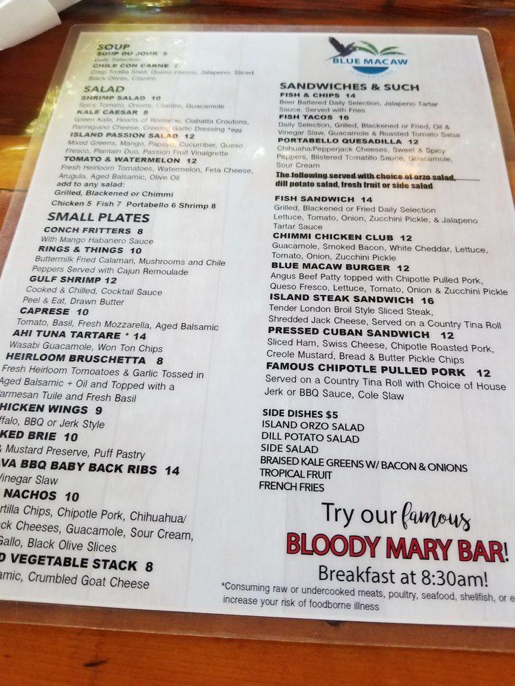 Menu at Rams Head Southernmost restaurant, Key West