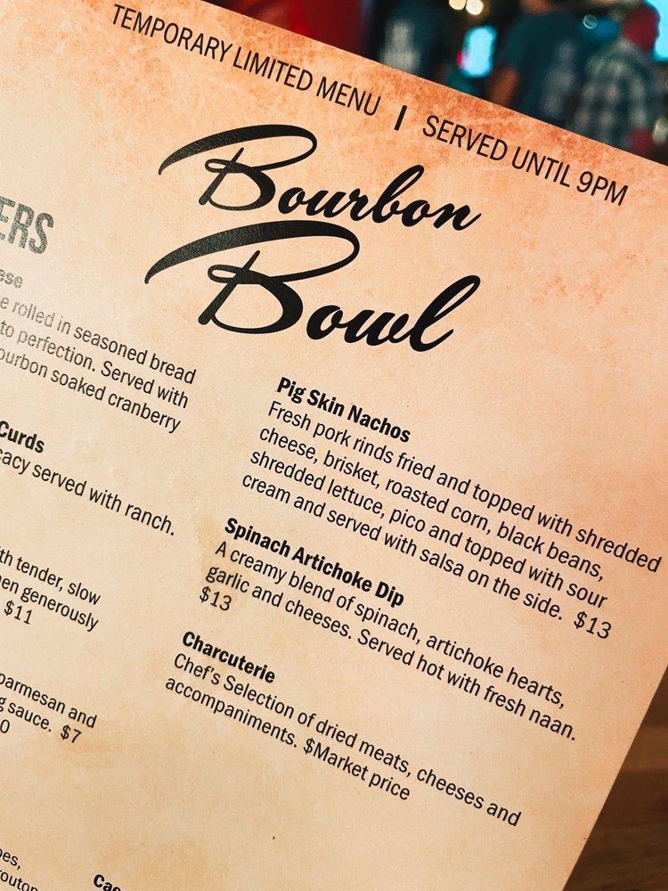 Menu at Bourbon Bowl pub & bar, Greensboro