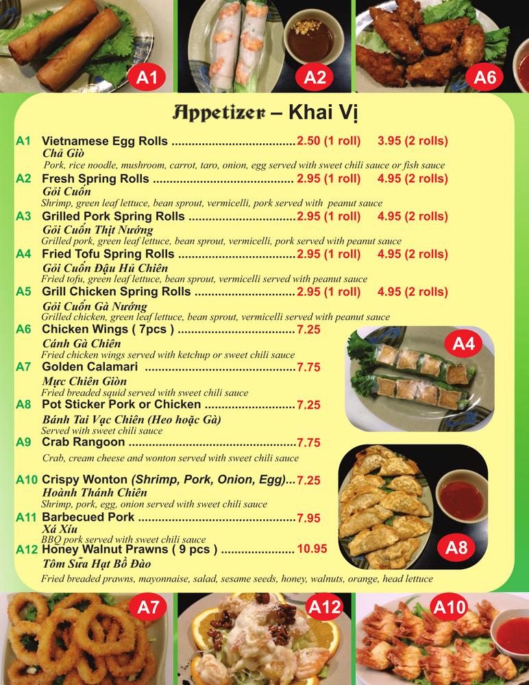 Menu at Sam's Noodle Town restaurant, Carnation