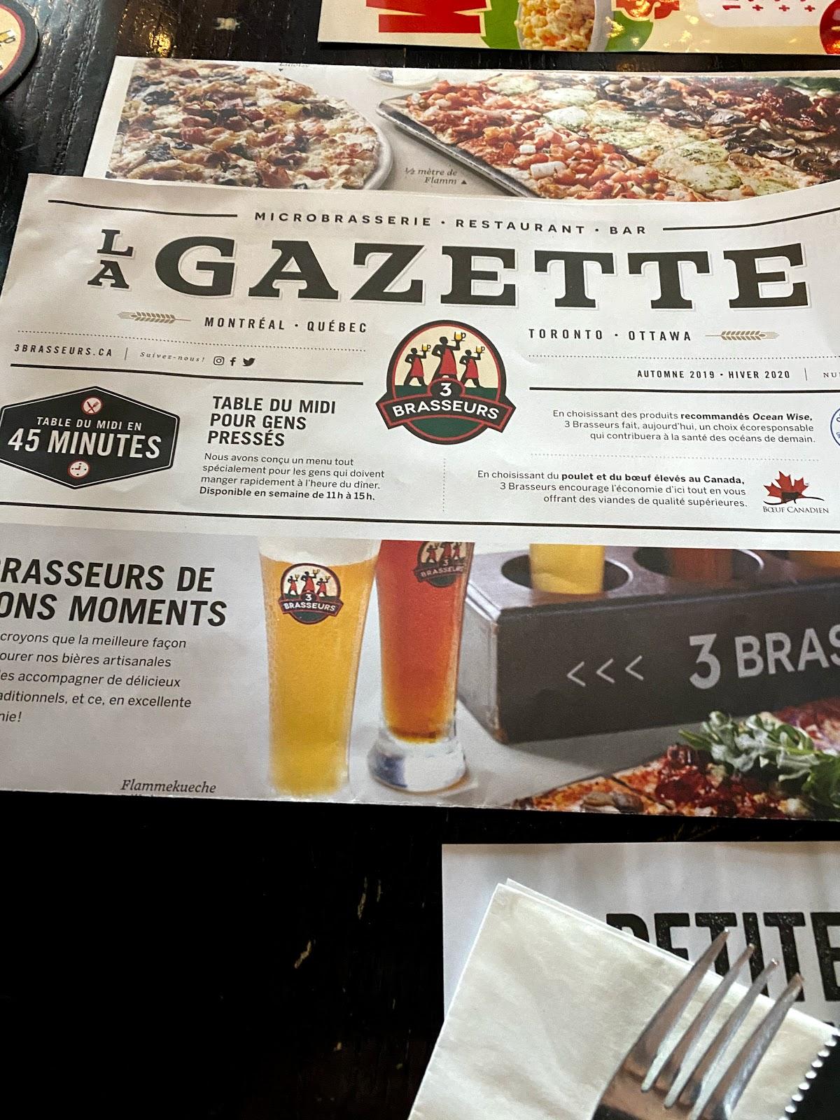 Menu au 3 Brasseurs - Anjou pub et bar, Montréal, Bd des Galeries d'Anjou