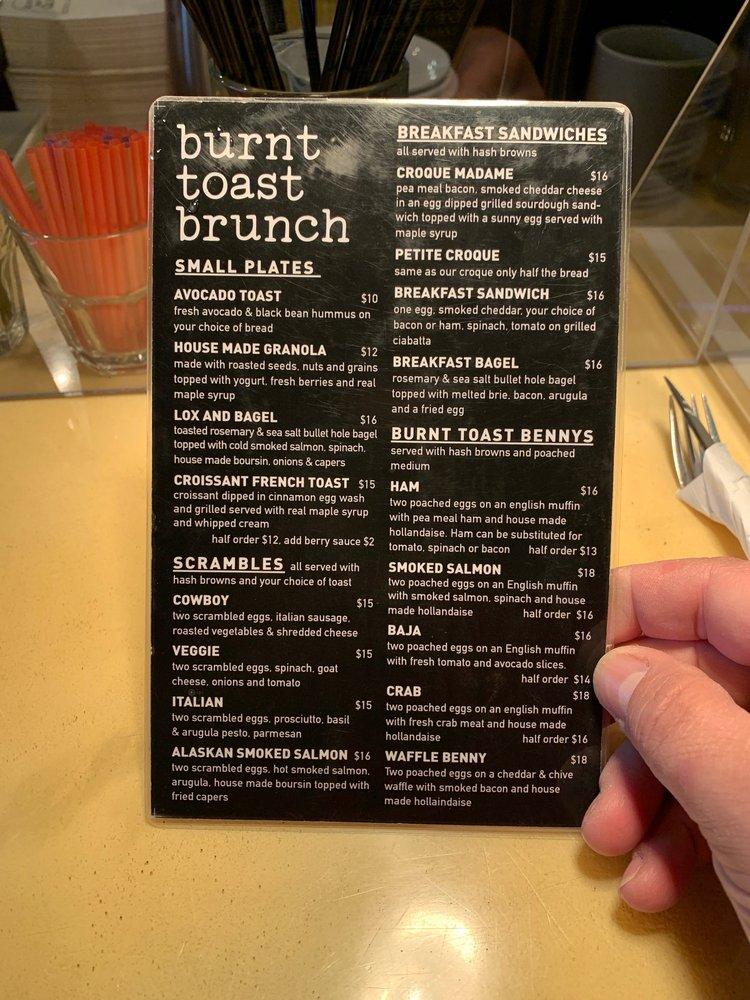 Menu at Burnt Toast Cafe, Whitehorse