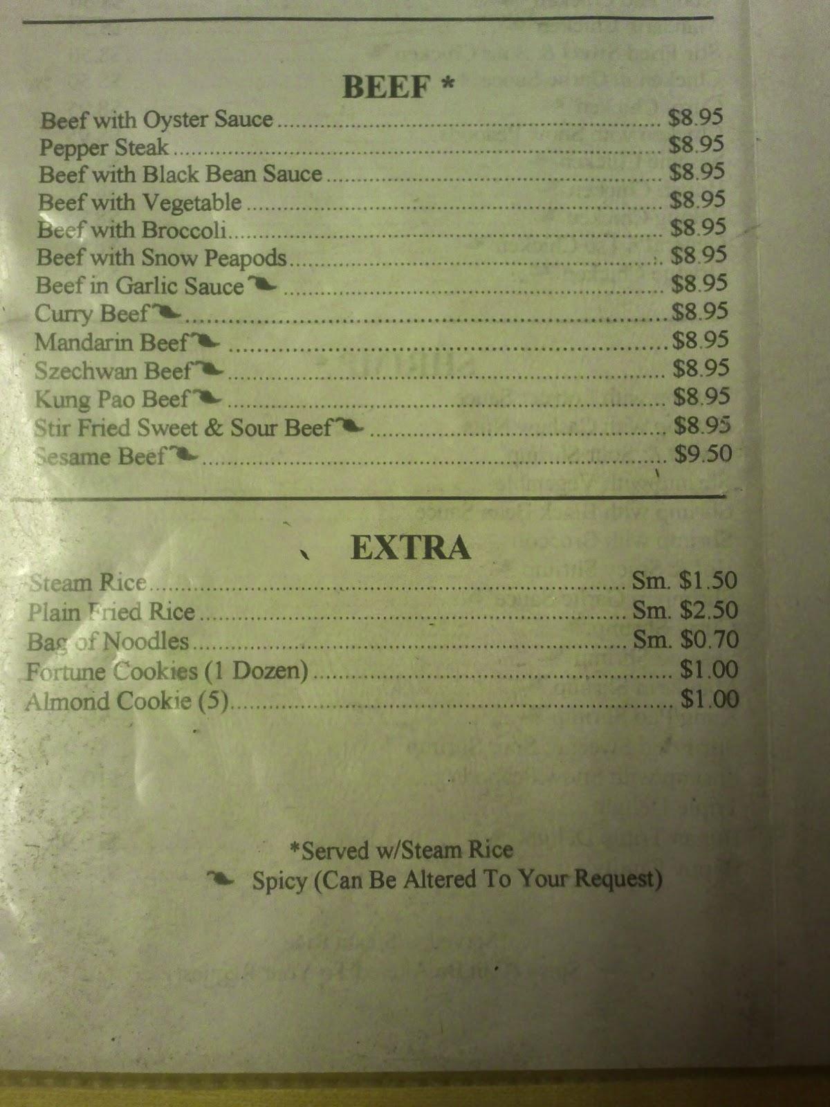 Menu at Wong's Kitchen restaurant, South Saint Paul