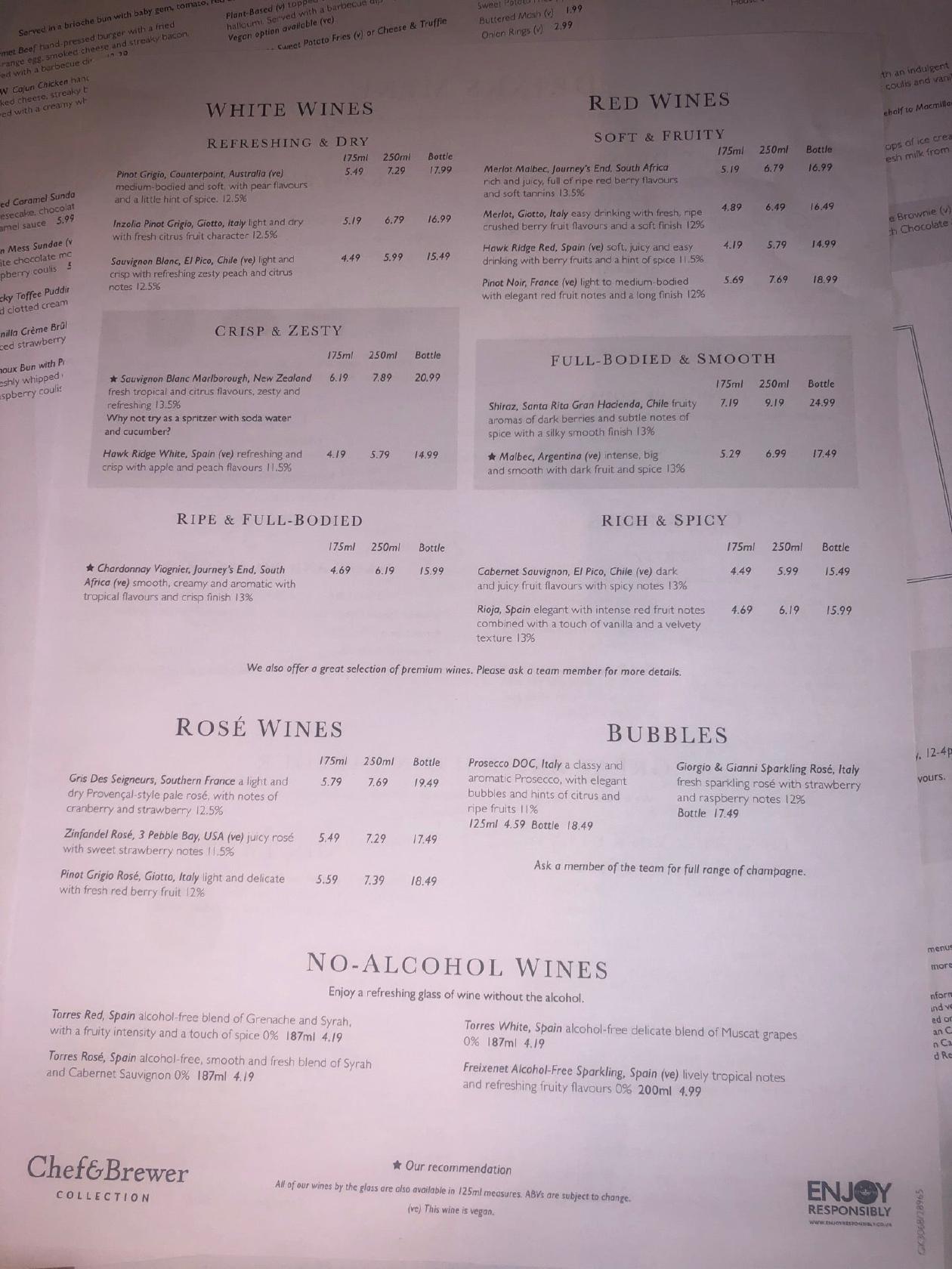 Menu at Shoulder of Mutton pub & bar, Aylesbury