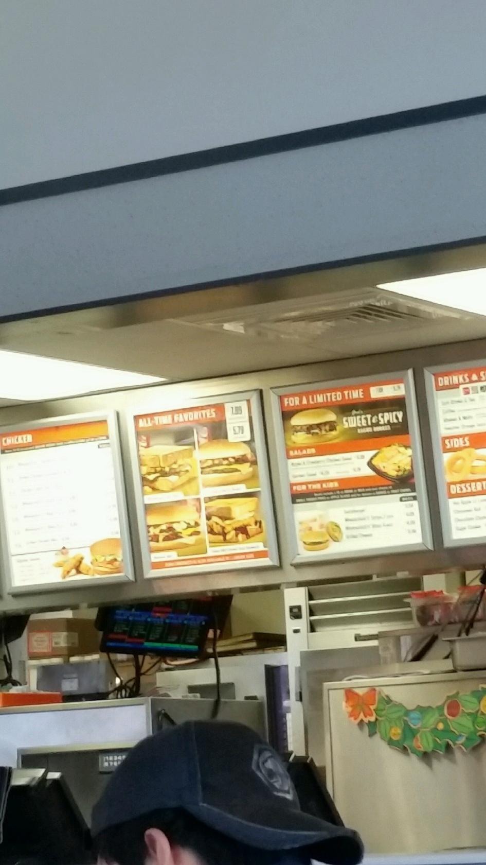 Menu at Whataburger fast food, McKinney, 445 S Central Expy