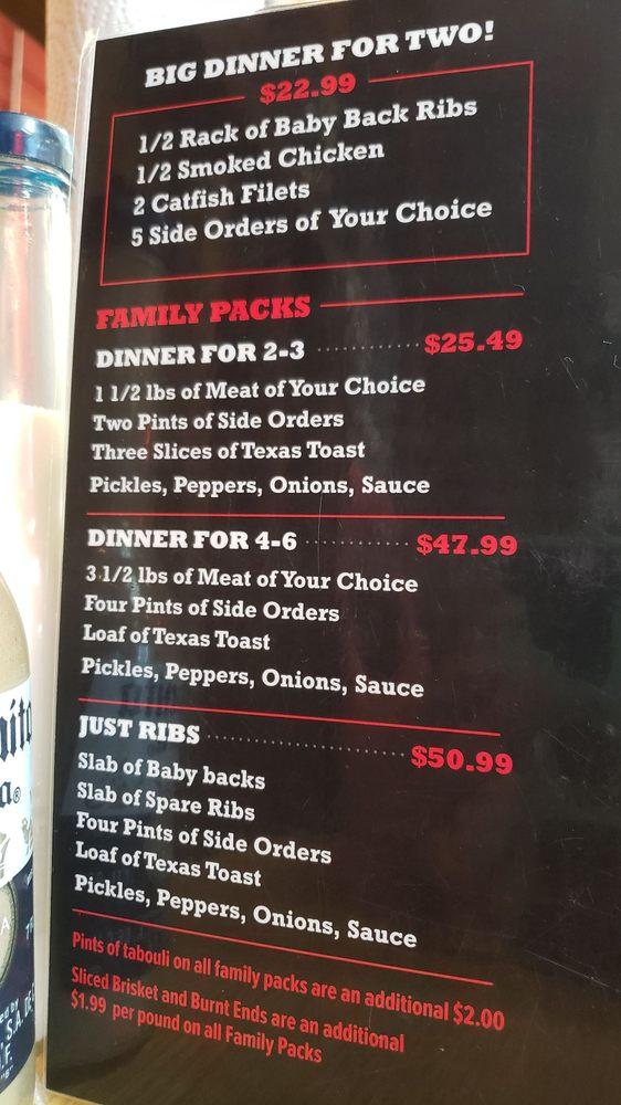 Menu at Billy Ray's Catfish & BBQ - Broken Arrow, Broken Arrow
