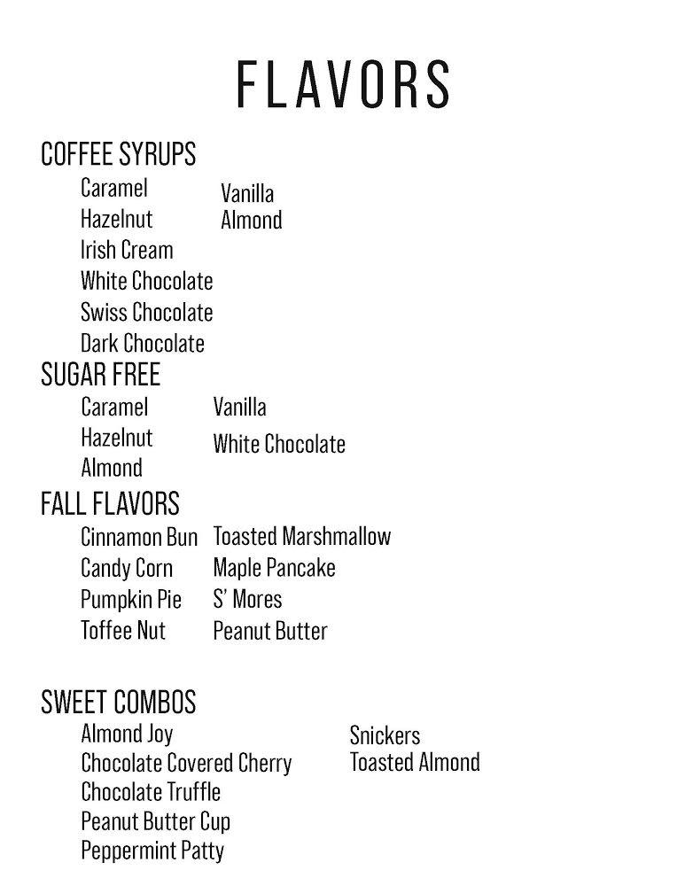 Menu at Community Coffee Co. cafe, North Branch