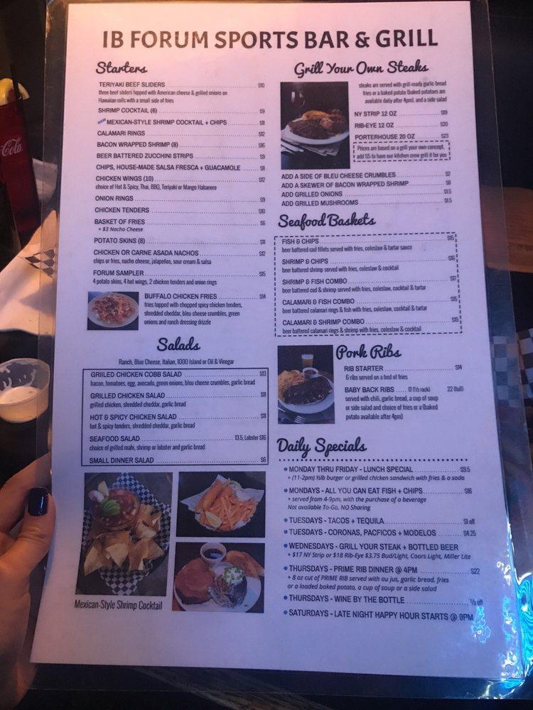 Menu at IB Forum Sports Bar & Grill, Imperial Beach