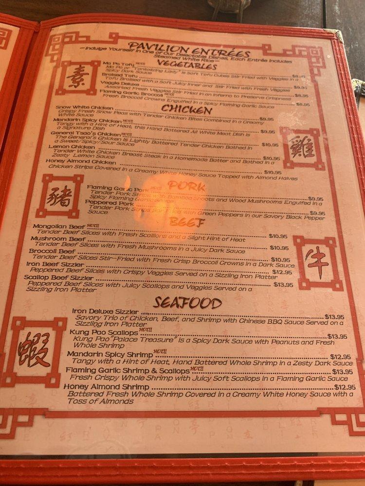 Menu at New Red Pavilion restaurant, Mountain Home, American Legion Blvd