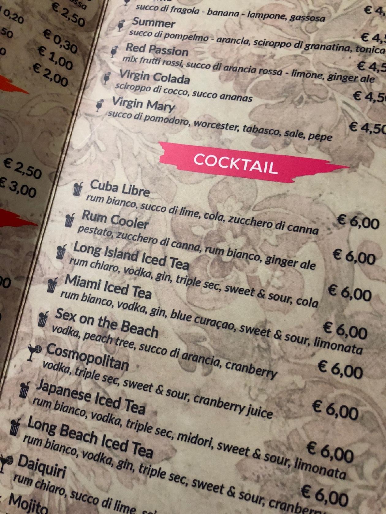 Menu da Ristorante La Terrazza, Arzachena