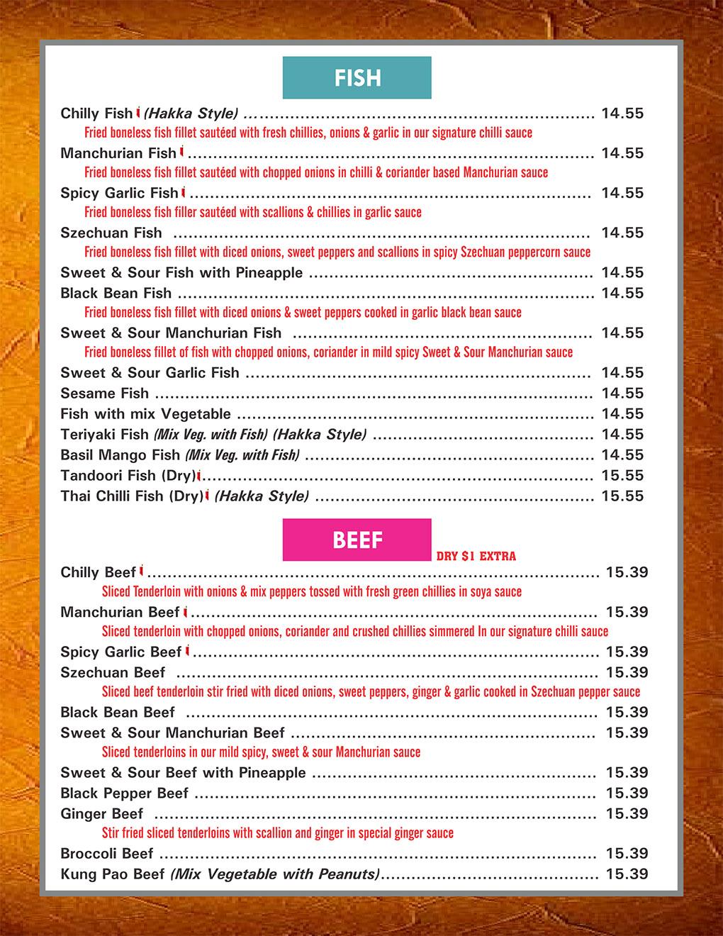 Menu at Royal Garden Mississauga restaurant, Mississauga