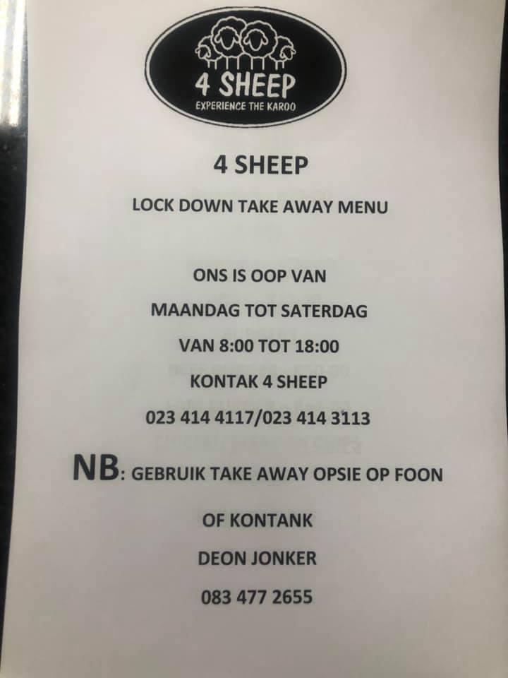 Speisekarte von 4 Sheep Restaurant Deli and Convenience Store, Beaufort ...
