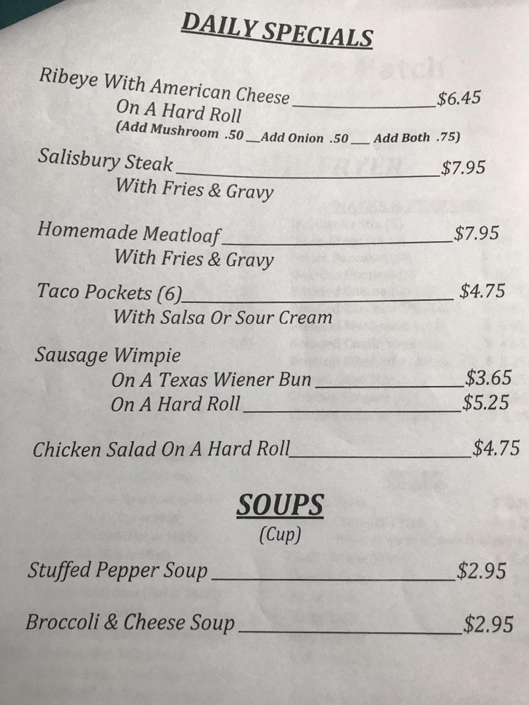 Menu at Bar At the Patch Inc, Dunmore