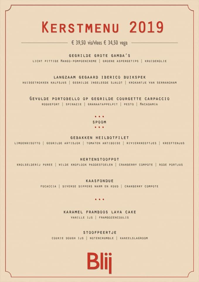 Menu at Grand Café-restaurant Blij, Rotterdam