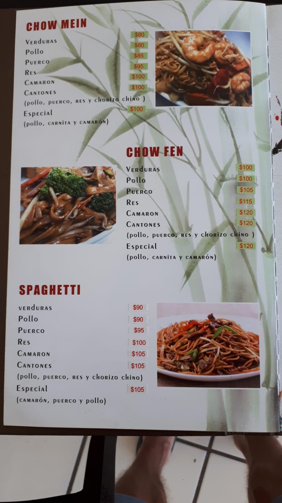 Menu at FU CHENG Restaurante Chino, Cabo San Lucas