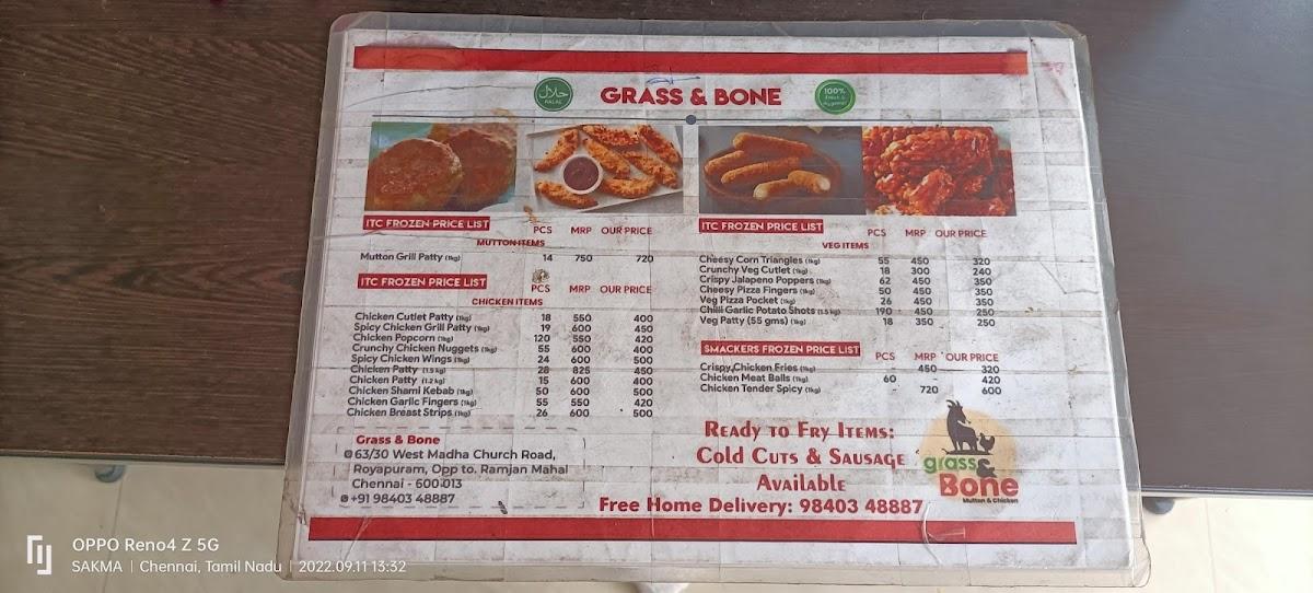 Menu at Grass & Bone Fresh Meat Home Delivery, New Delhi