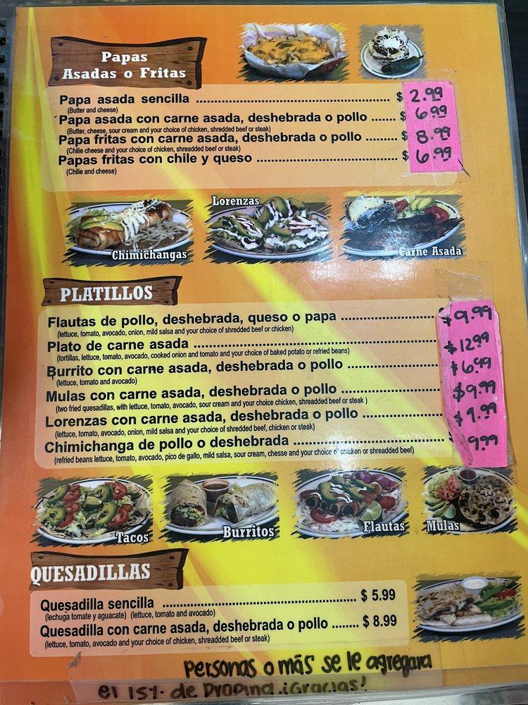 Menu at El Rey Del Pollo Santa Fe restaurant, Santa Fe
