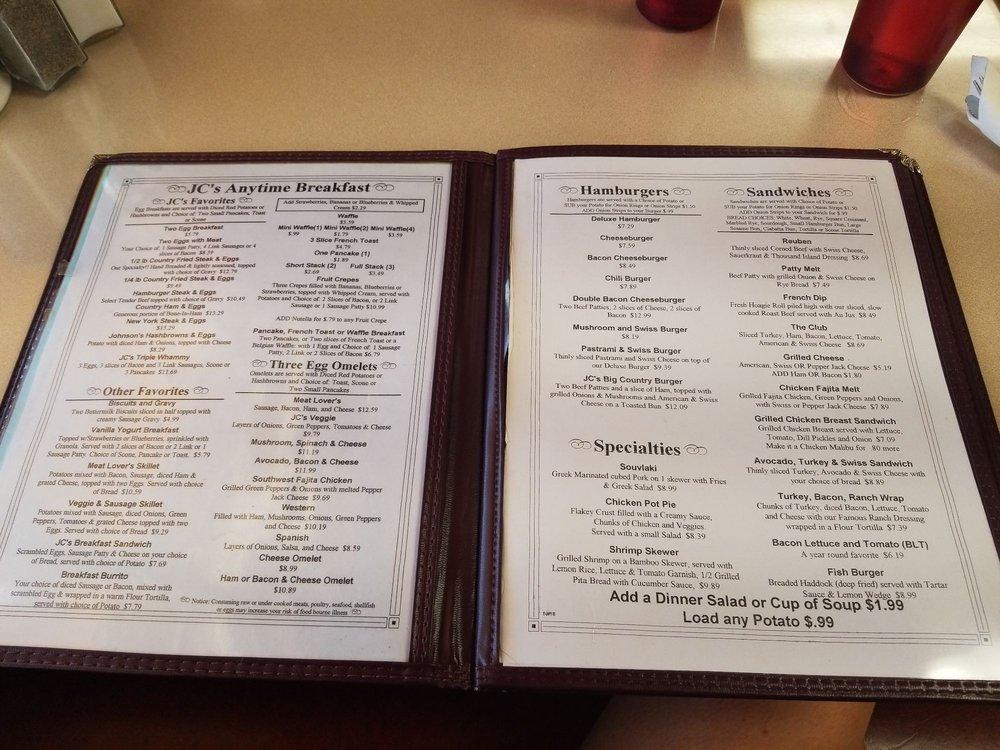Menu at J C's Country Diner restaurant, Tremonton