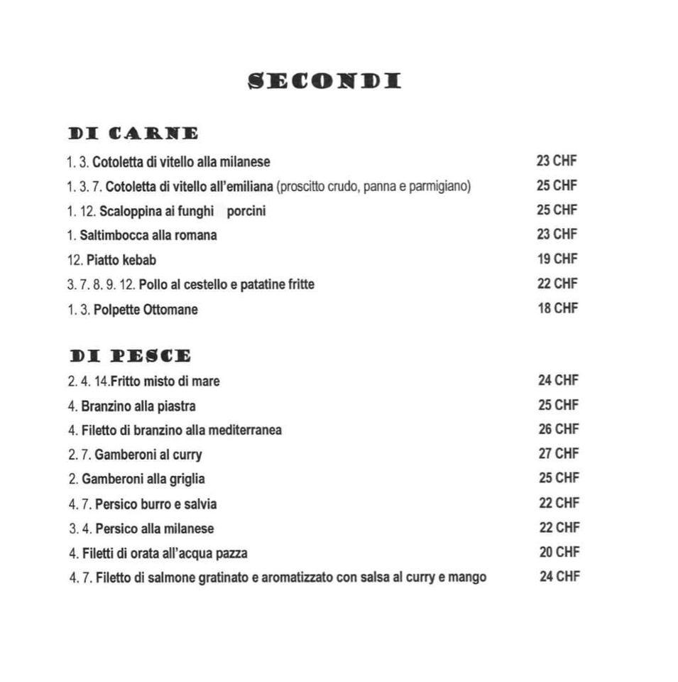 Speisekarte von Grotto Rialdo restaurant, Campione d’Italia