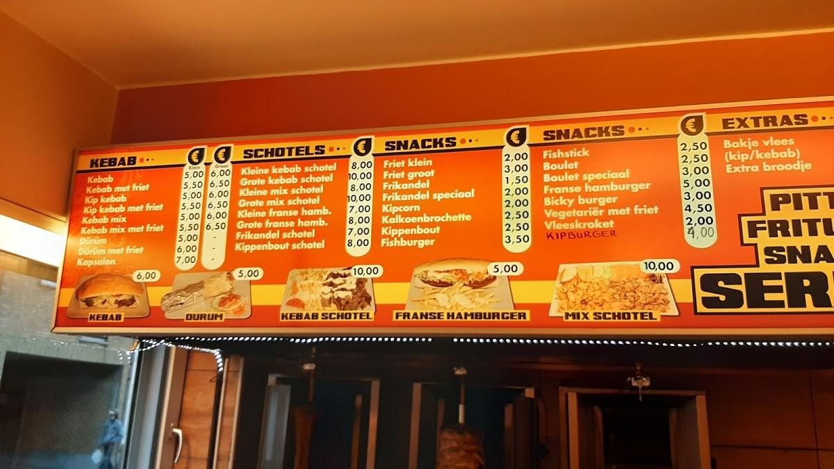 Menu at Serhat Pitta-Frituur-Snack, Sint-Niklaas