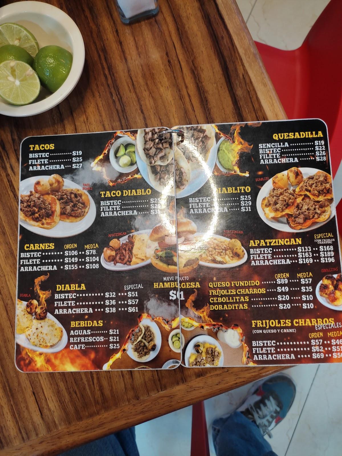 Carta del restaurante Taquería El Infierno, Morelia, Av. Lic. Enrique ...