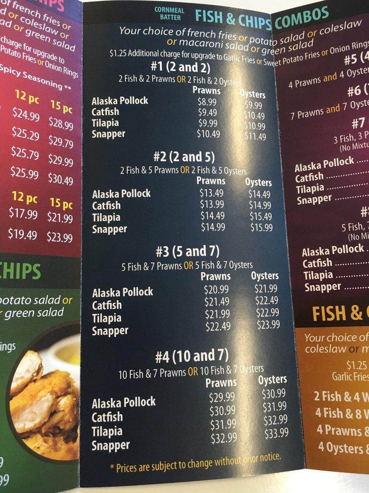Menu at The Fat Fish restaurant, Berkeley