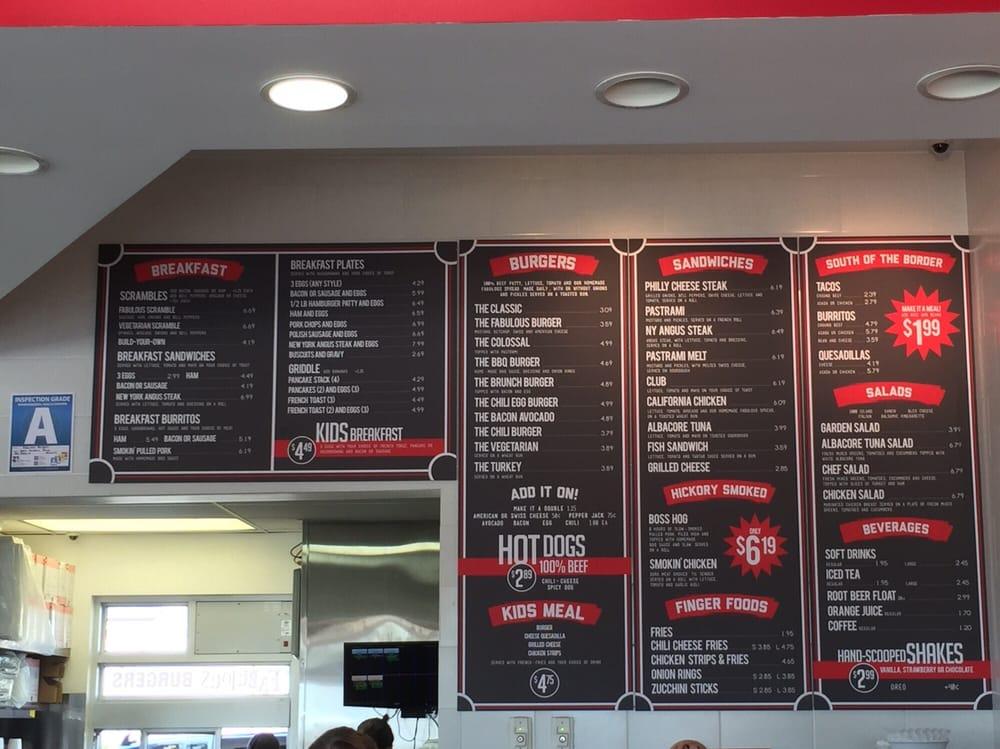 Menu at Fabulous Burgers restaurant, Bakersfield