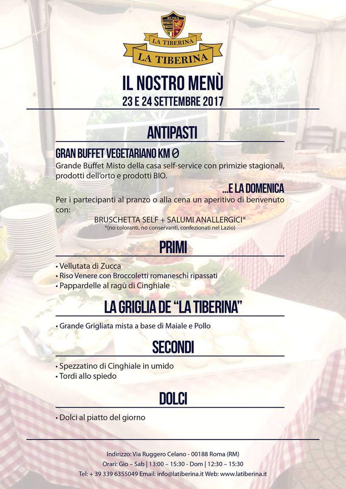 Menu da La Tiberina ristorante, Roma