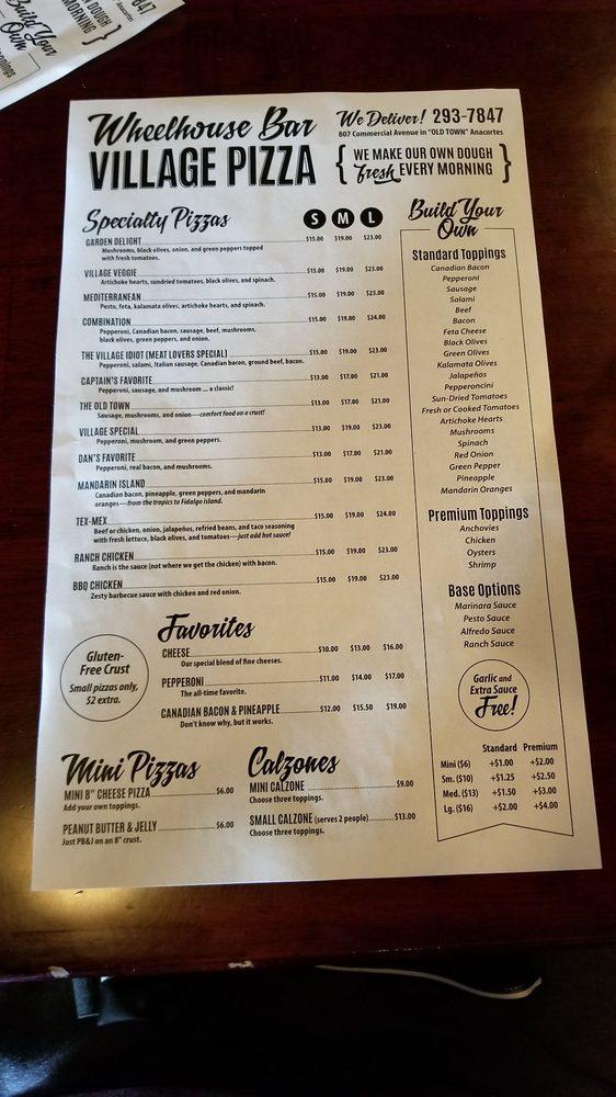 Menu at Wheelhouse pub & bar, Anacortes