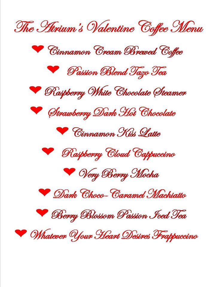 Menu at Atrium Cafe, Three Hills