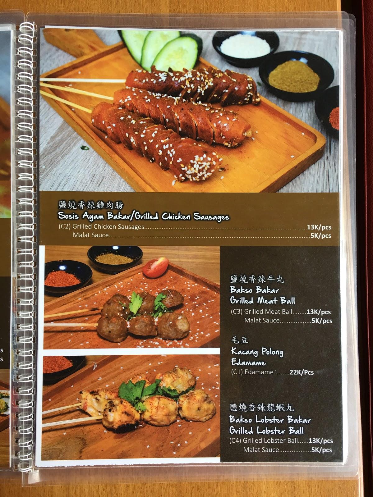 Menu at Kam Tao Yuen Chinese Food restaurant, Bandung