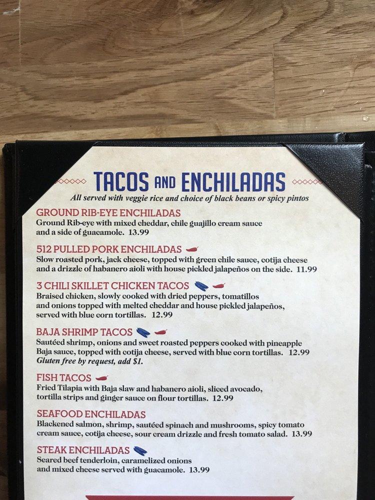 Menu at Blue Corn Harvest Bar & Grill, Georgetown, Georgetown