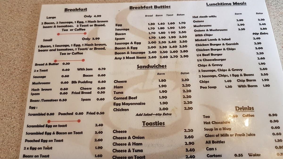 Menu at Miller Road Café cafe, Preston