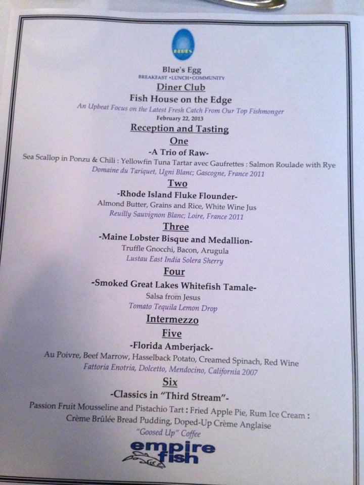 Menu at Blue's Egg restaurant, Milwaukee, 317 N 76th St