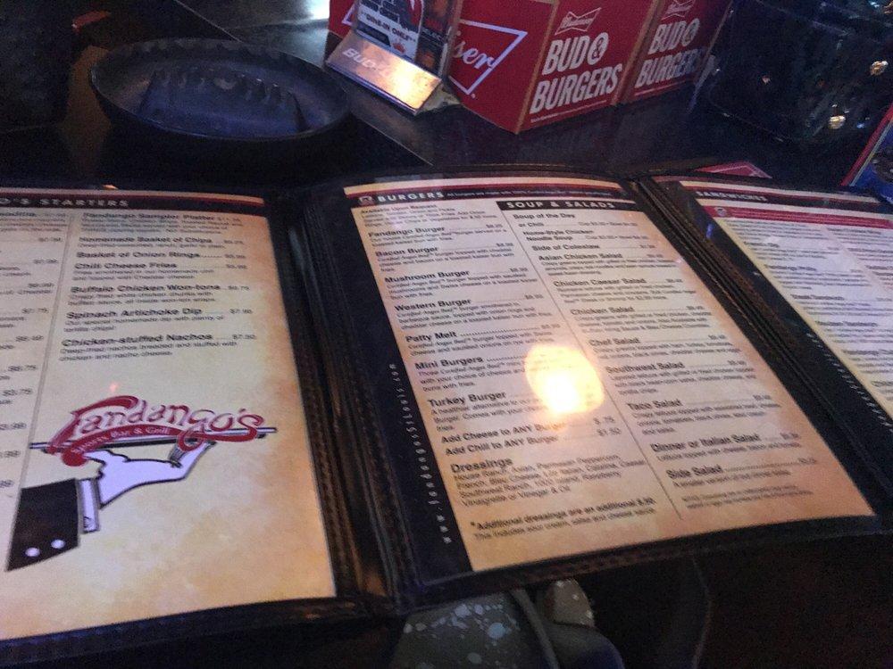 Menu at Fandango's Sports Bar & Grill, Valley Park