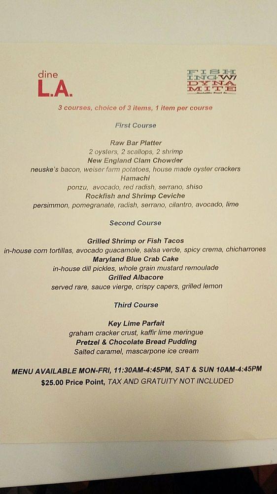 Menu at Fishing With Dynamite pub & bar, Manhattan Beach