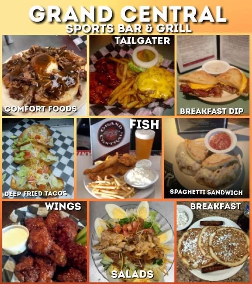 Menu at Grand Central pub & bar, Saginaw