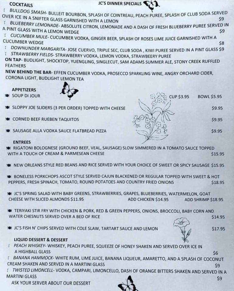 Menu at JC's Sports Bar & Grill, Shelton