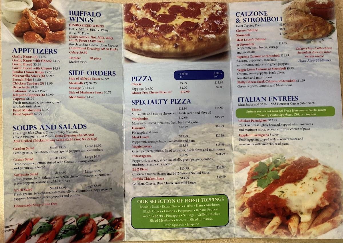 Menu at Salt Springs Pizza pizzeria, Salt Springs