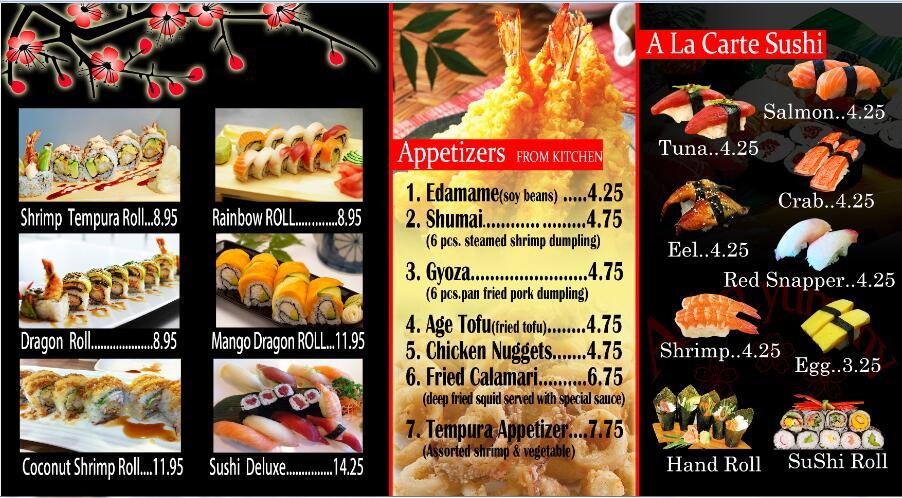 Menu at Asian Yummy restaurant, York