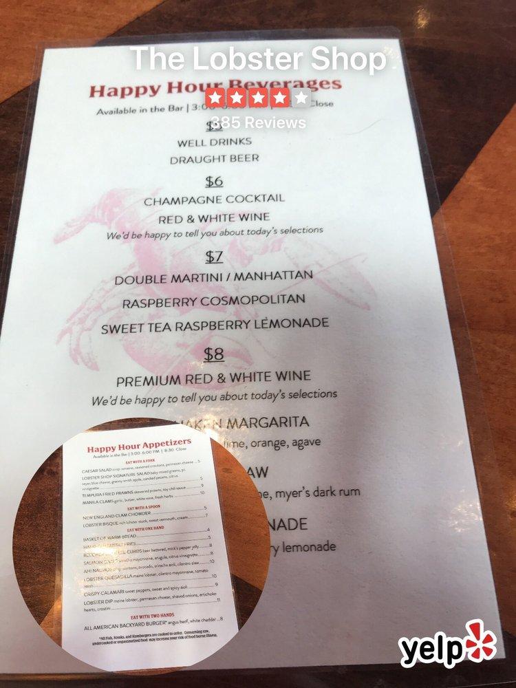 Menu at Lobster Shop restaurant, Tacoma, Ruston Way