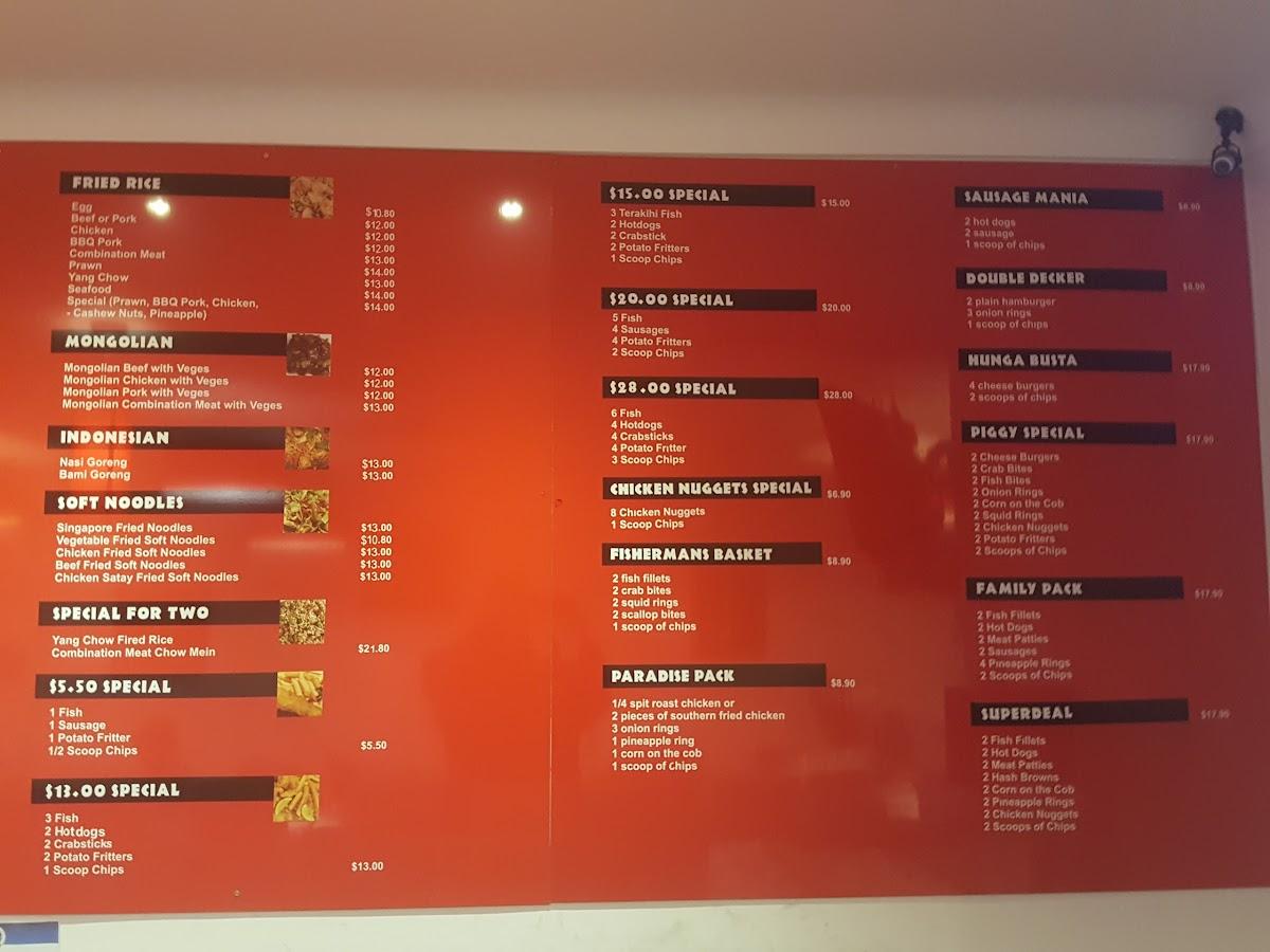 Menu at Master Fish 'N' Chicken fast food, Tauranga