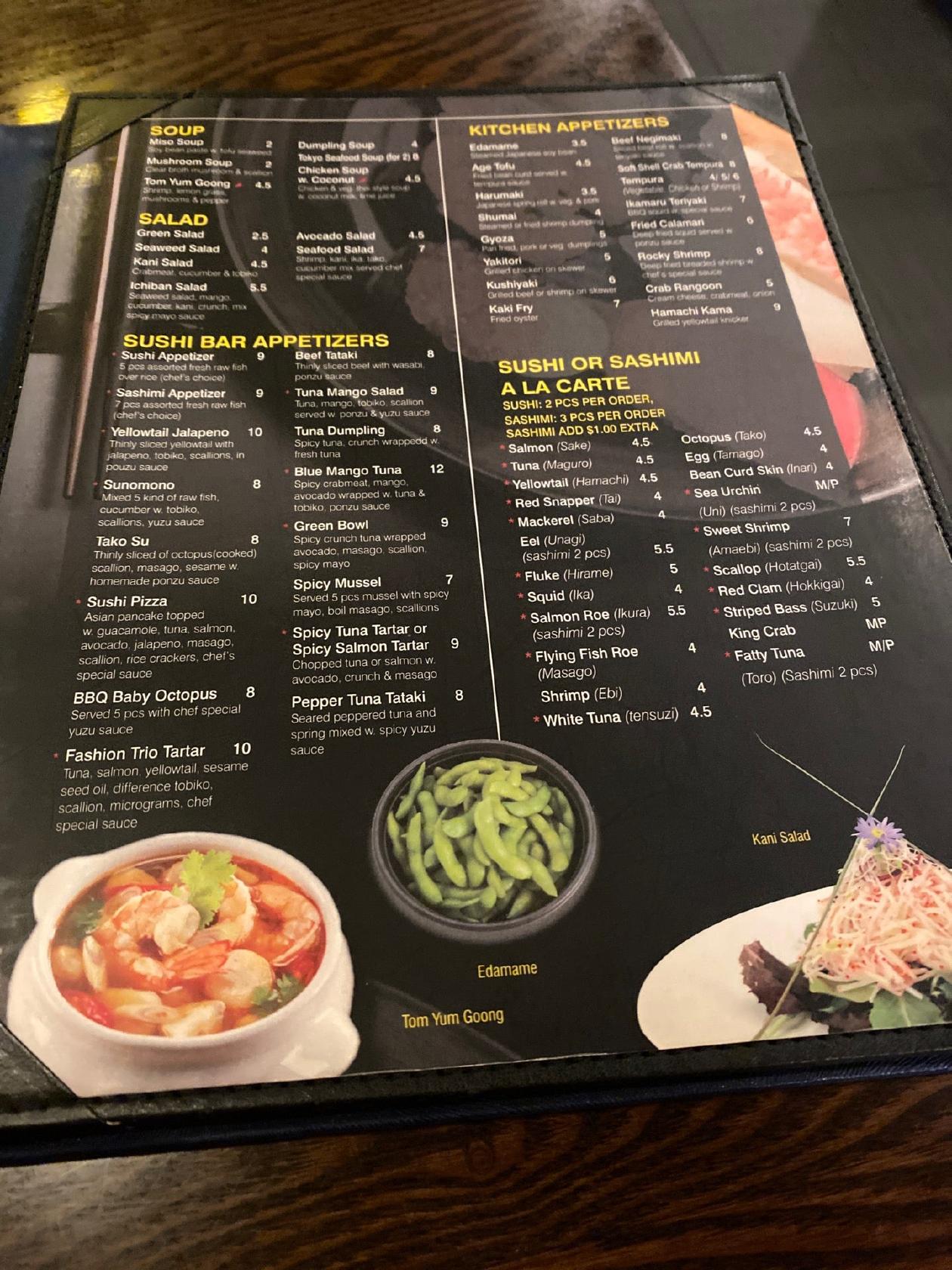Menu at Tokyo Cafe, Greer, 413 The Parkway